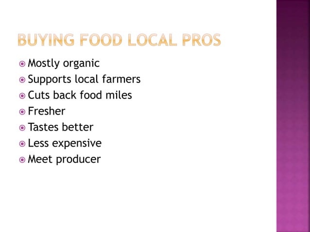 Food miles and local foods | PPT