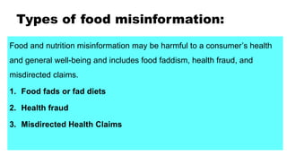 food related misinformation in media and food controversy and myths | PPTX