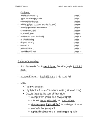Food notes | PDF | Agriculture | Industries