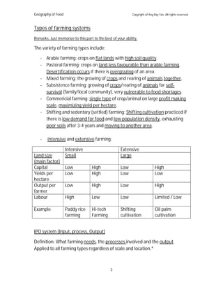 Food notes | PDF | Agriculture | Industries