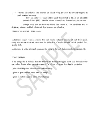 Food nutrients | DOCX