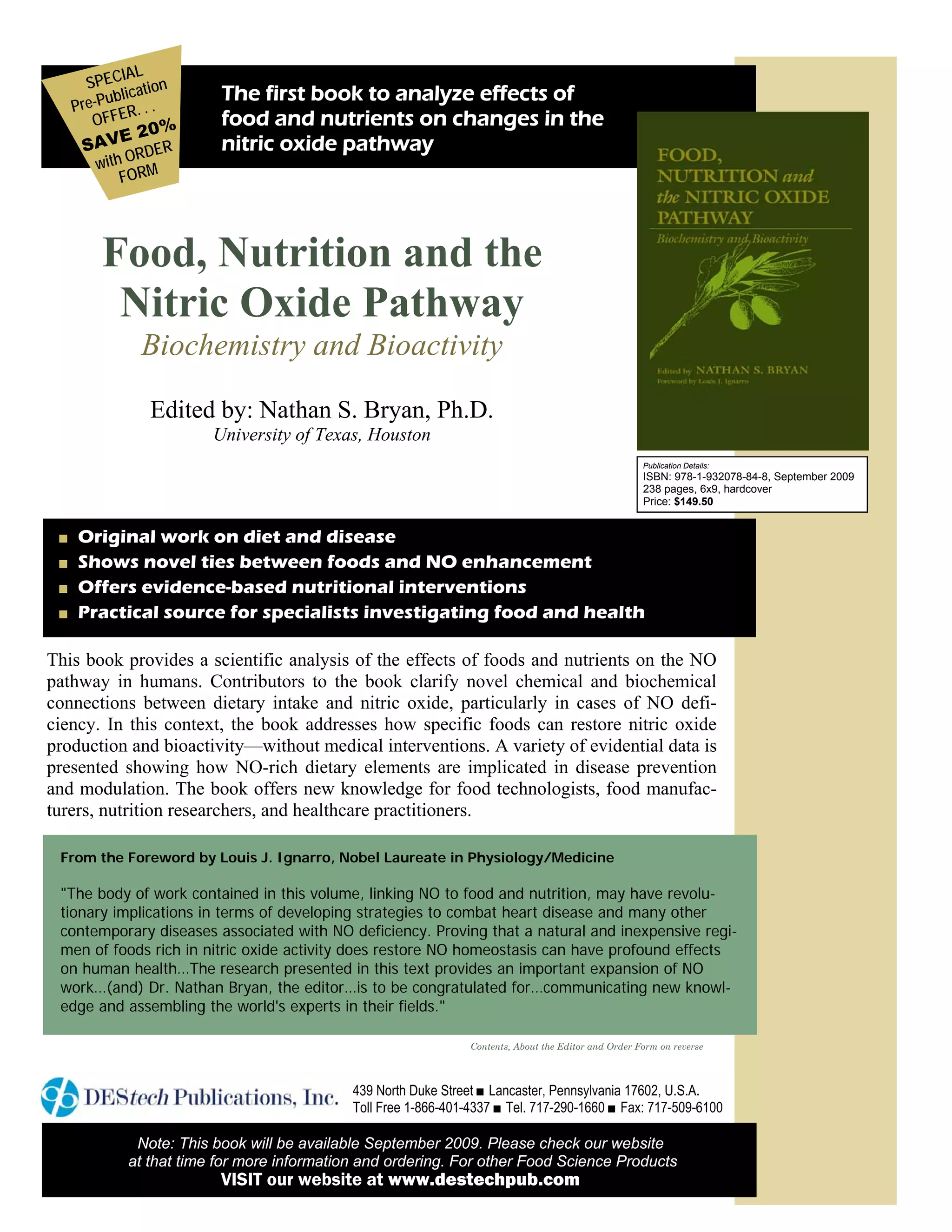"Food, Nutrition and the Nitric Oxide Pathway"_Nutritional Epidemiology ...