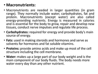 Food Nutritions, Macro and micromolecules_SAE.pptx