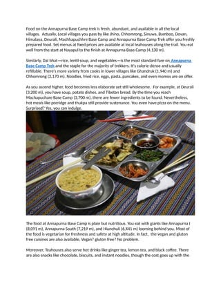 Food on Annapurna Base Camp Trek. .docx