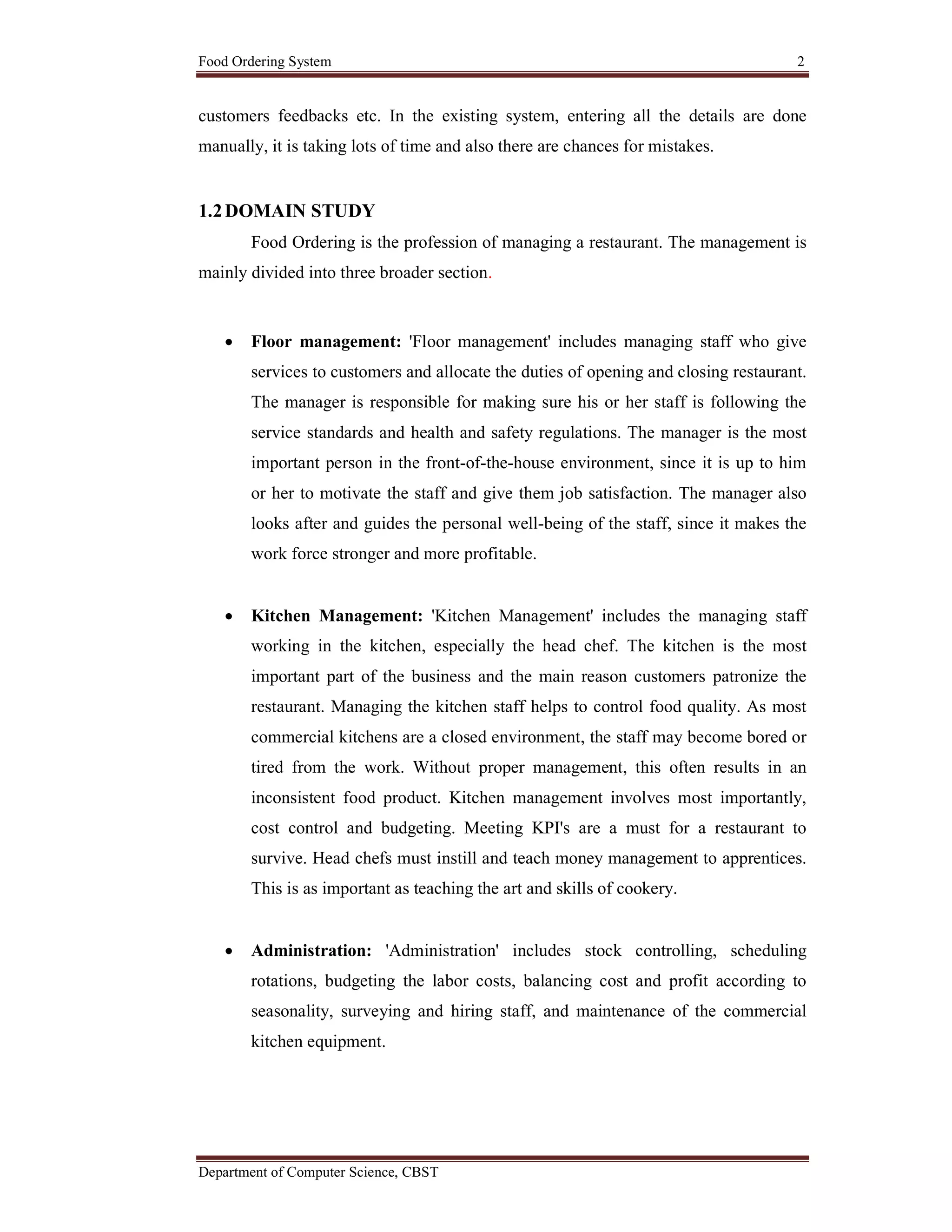 Food ordering System | PDF
