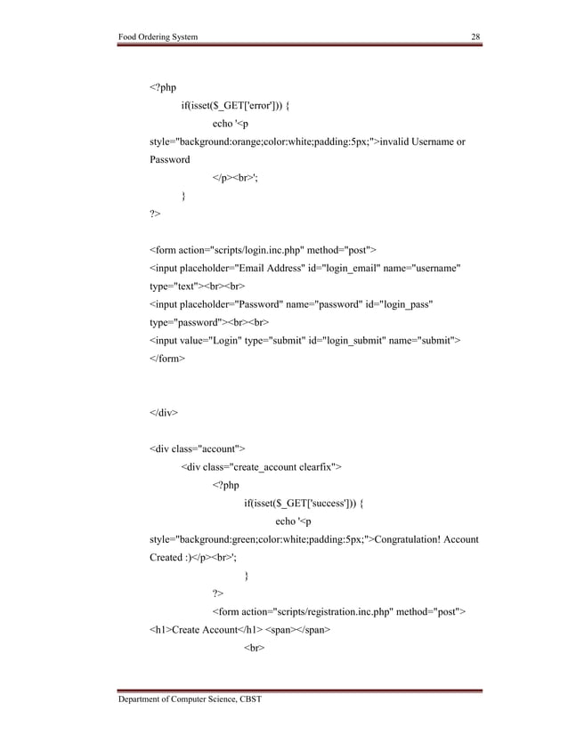 Food ordering System | PDF