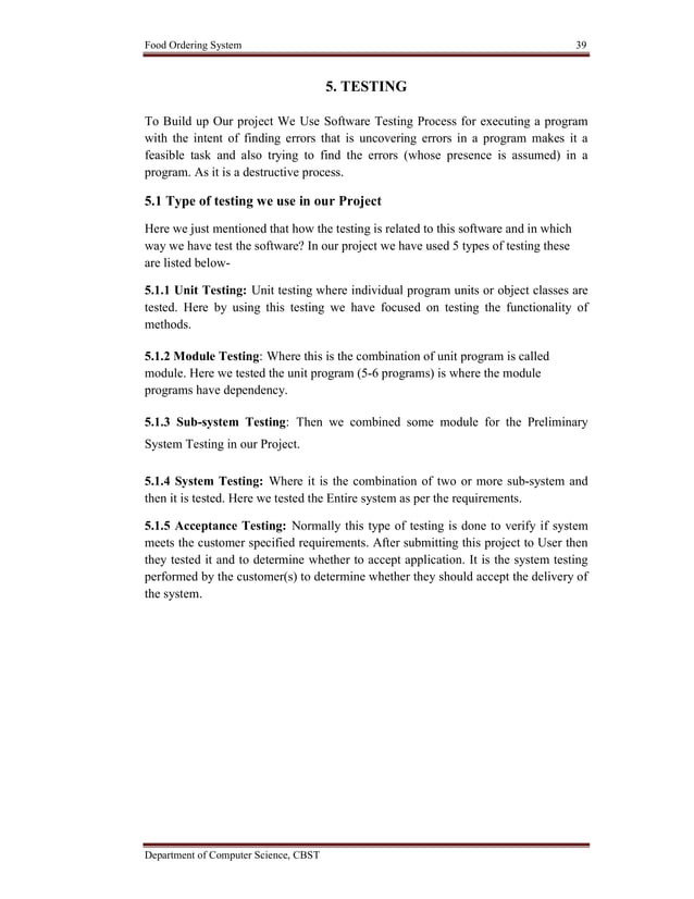 Food ordering System | PDF