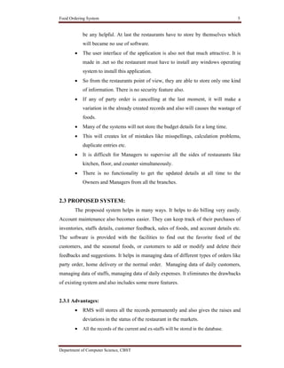 Food ordering System | PDF
