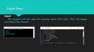 Food Order in a Restaurant - Data Structure Project | PPT