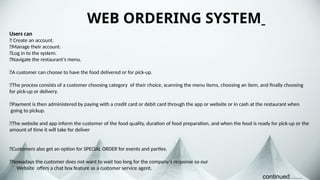 Food Ordering Project for university project | PPTX