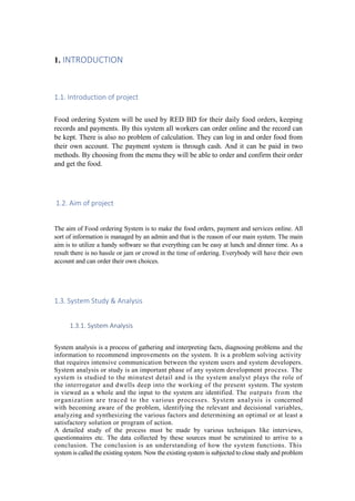 Food ordering system for red bd csc 397 | PDF