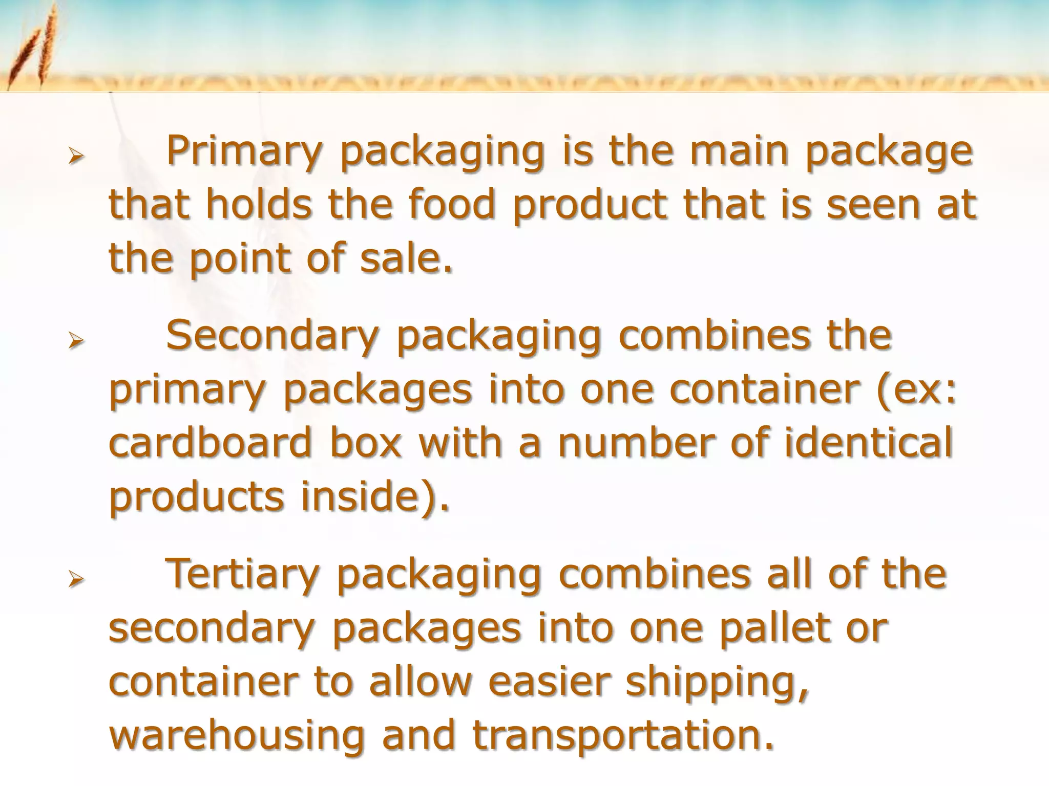 Food packaging presentation | PPTX