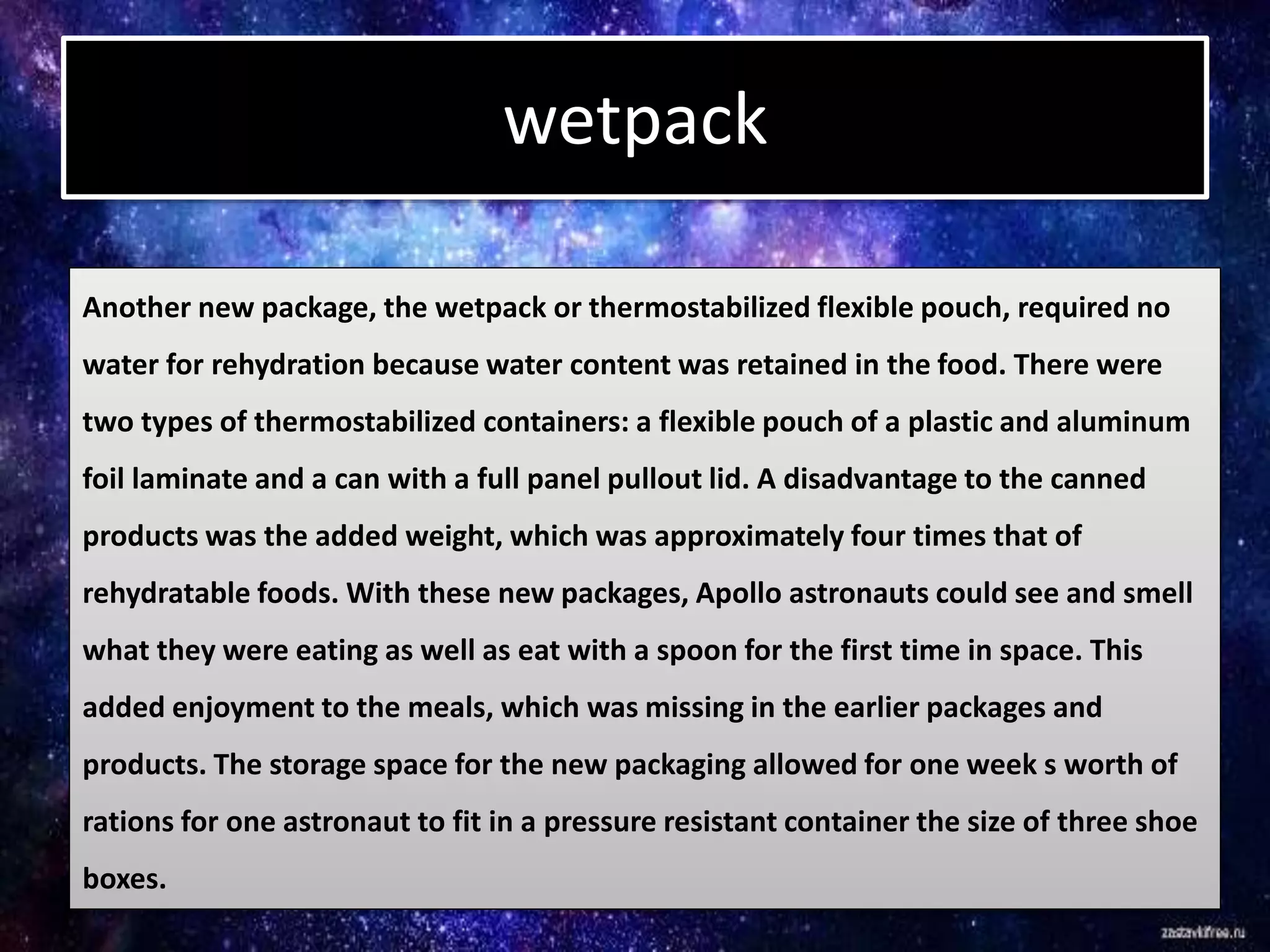 Food packaging .. space food | PPTX