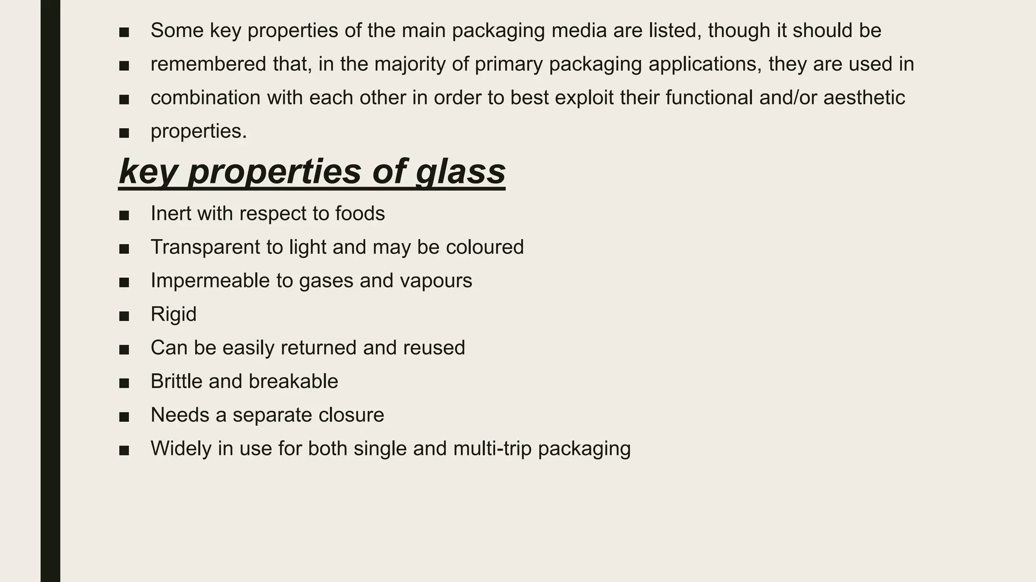 Food packaging properties and benefits | PPTX