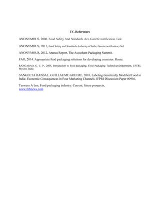 Food packaging and labelling | DOC
