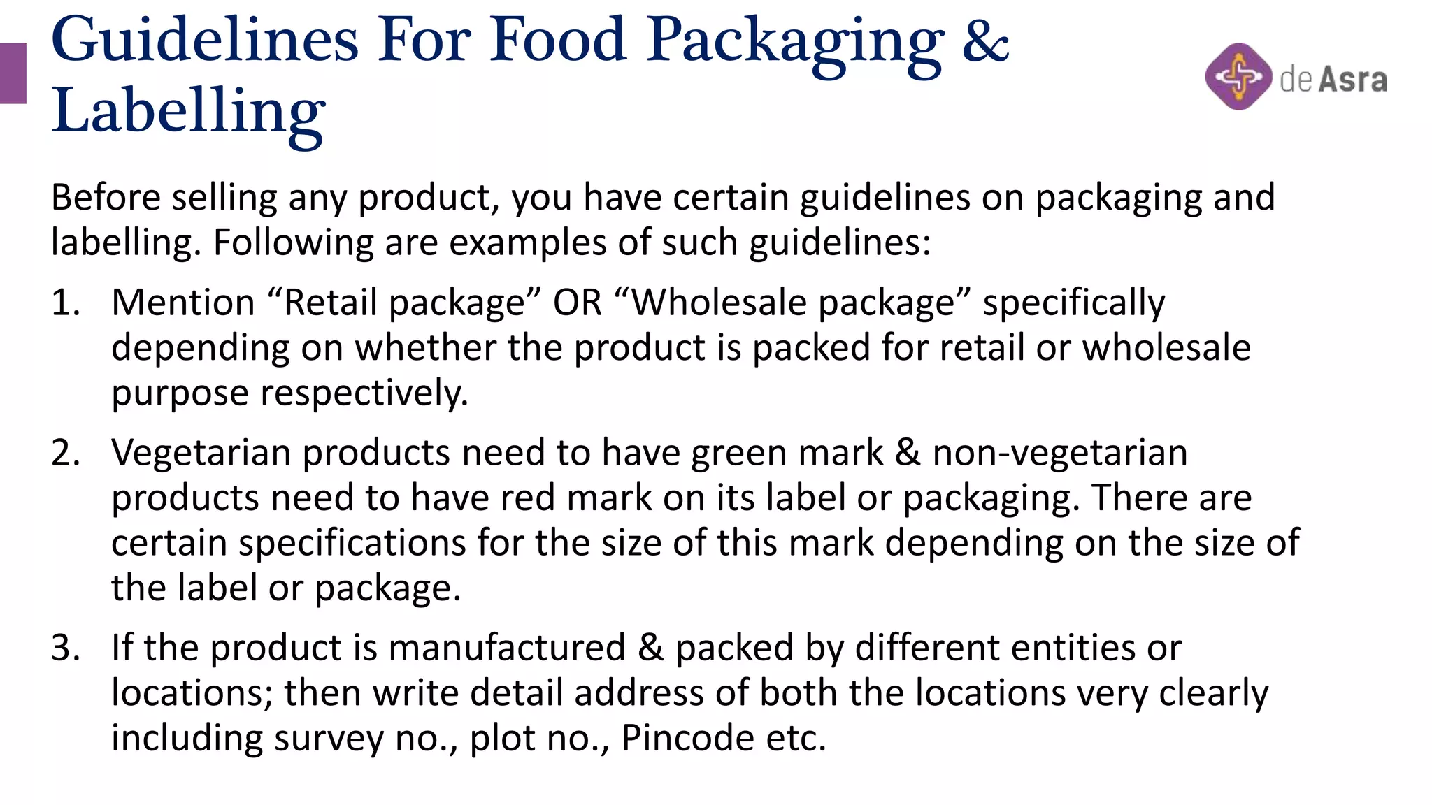 Food Labeling Requirements | Food Packaging Guidelines | PPTX