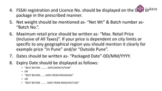 Food Labeling Requirements | Food Packaging Guidelines | PPTX