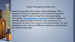 Food packaging materials | PPTX