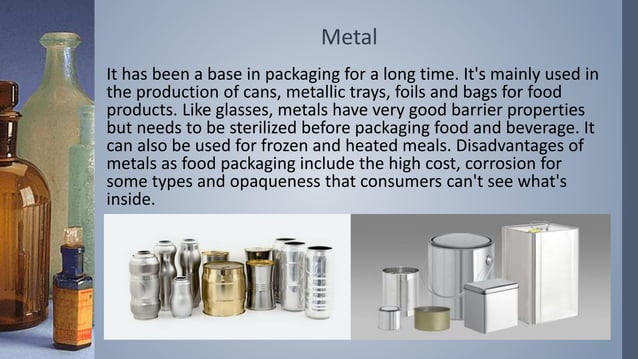 Food packaging materials | PPTX | Chemistry | Science