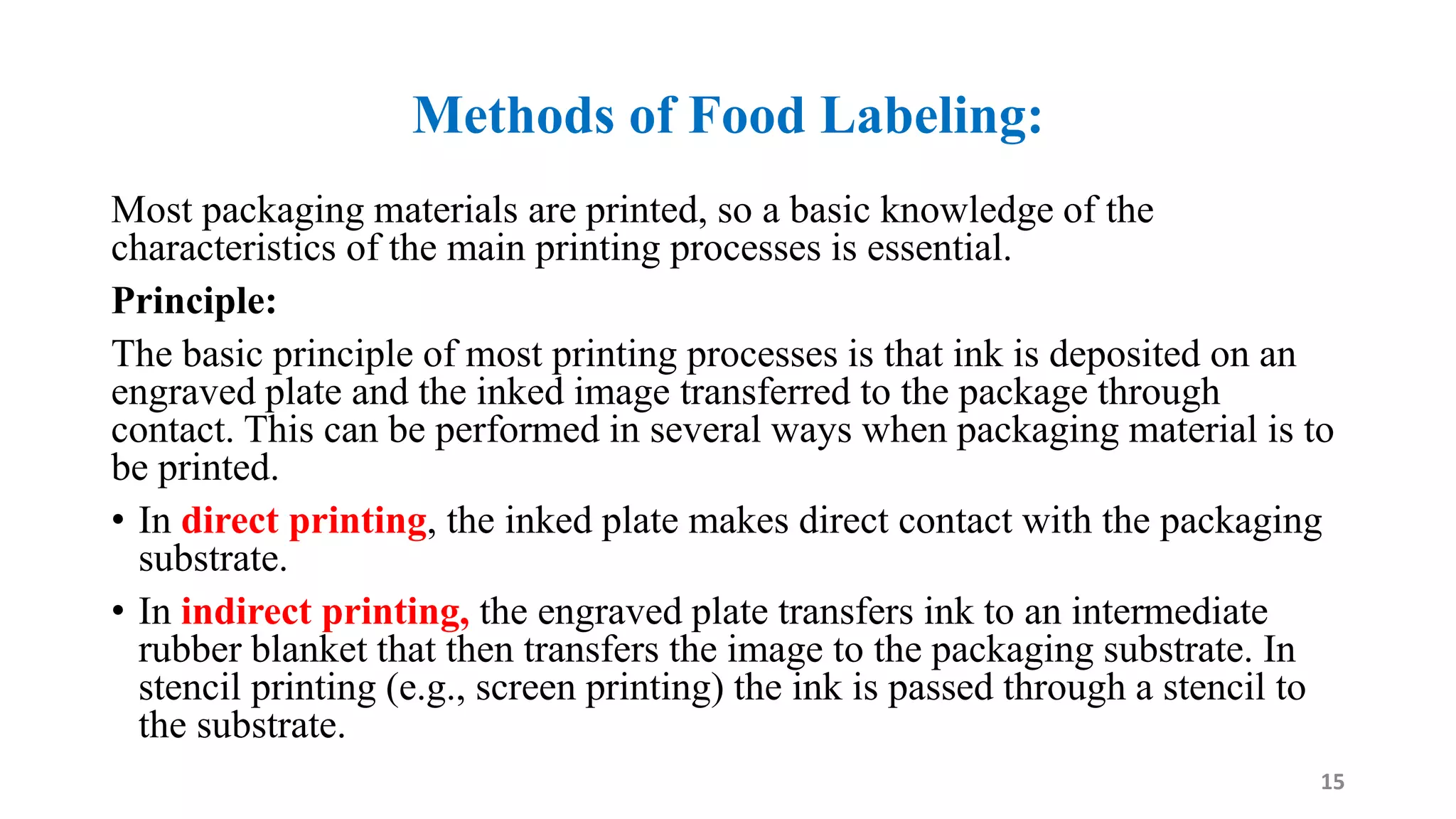 Food Packaging types and methods of food labeling.pptx