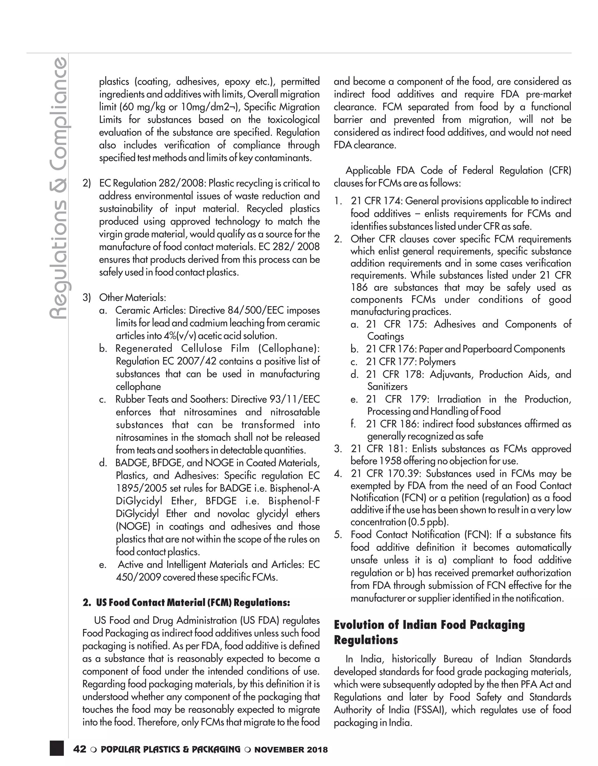 Food Packaging Regulation Nov 2018 | PDF