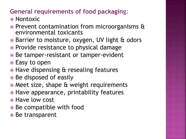 Food packaging technology | PPTX | Chemistry | Science