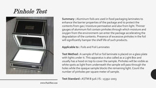 Food Packaging Testing Equipment | PPTX