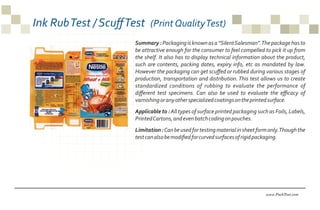 Food Packaging Testing Equipment by PackTest | PDF