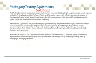 Food Packaging Testing Equipment by PackTest | PDF