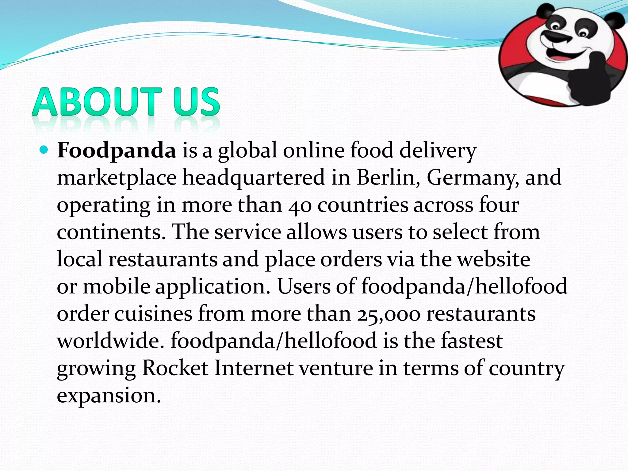 Foodpanda - Order Food Online. | PPTX