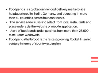 FoodPanda Market Analysis | PDF