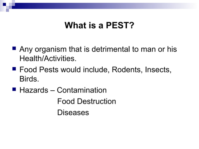 Common Food Pests and Their Control | PPT | Infectious Diseases ...