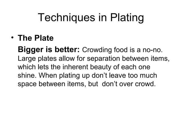 Food plating | PPT | Cooking | Food & Drink