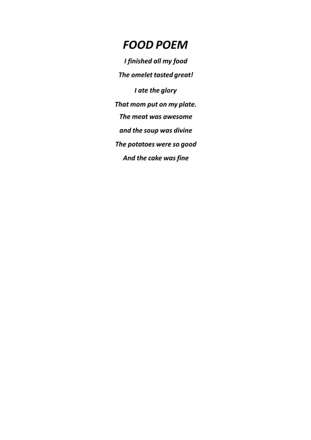Food poems 19 20 | PDF