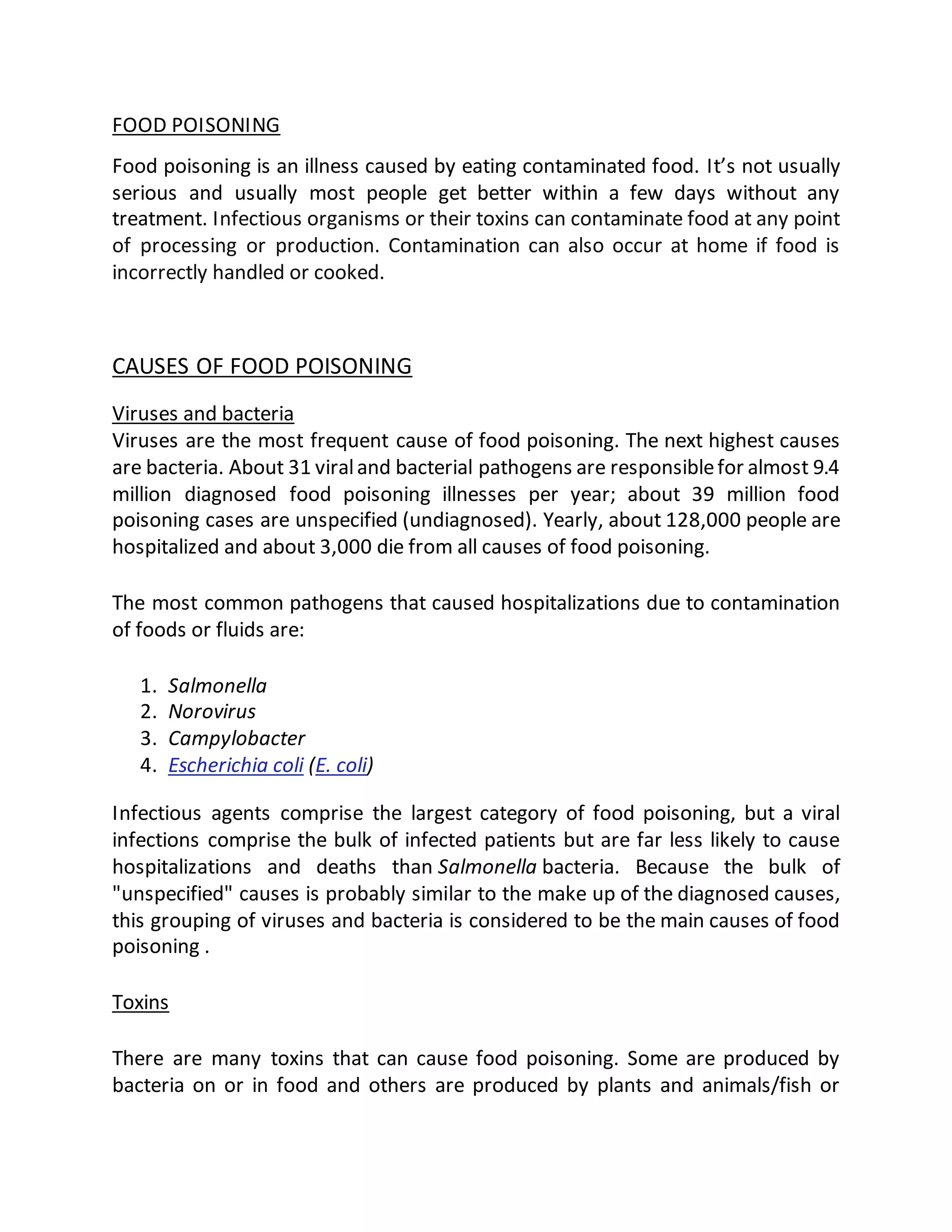Food poisoning | DOCX