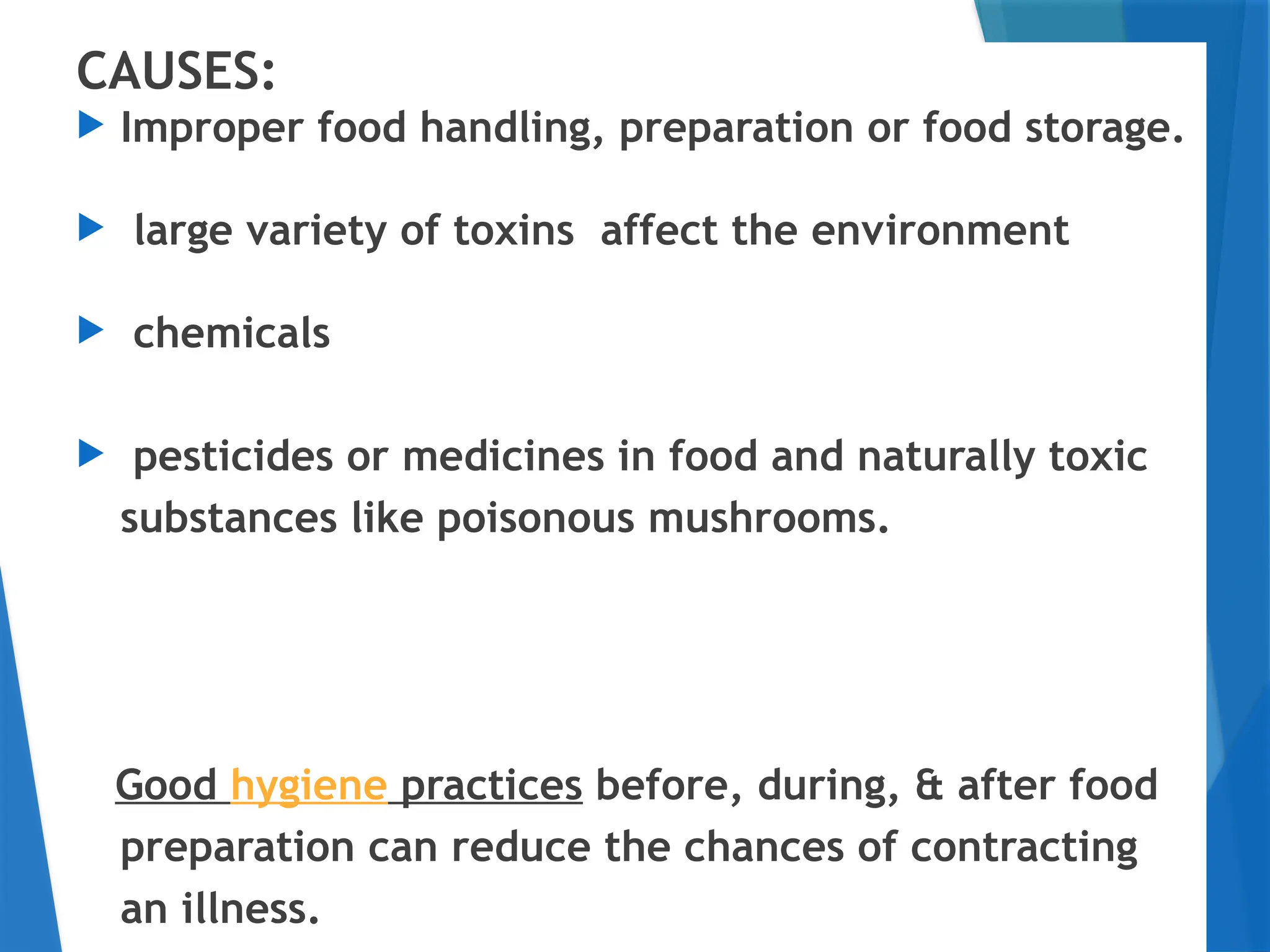 Food poisoning causes and prevention pptx | PPTX