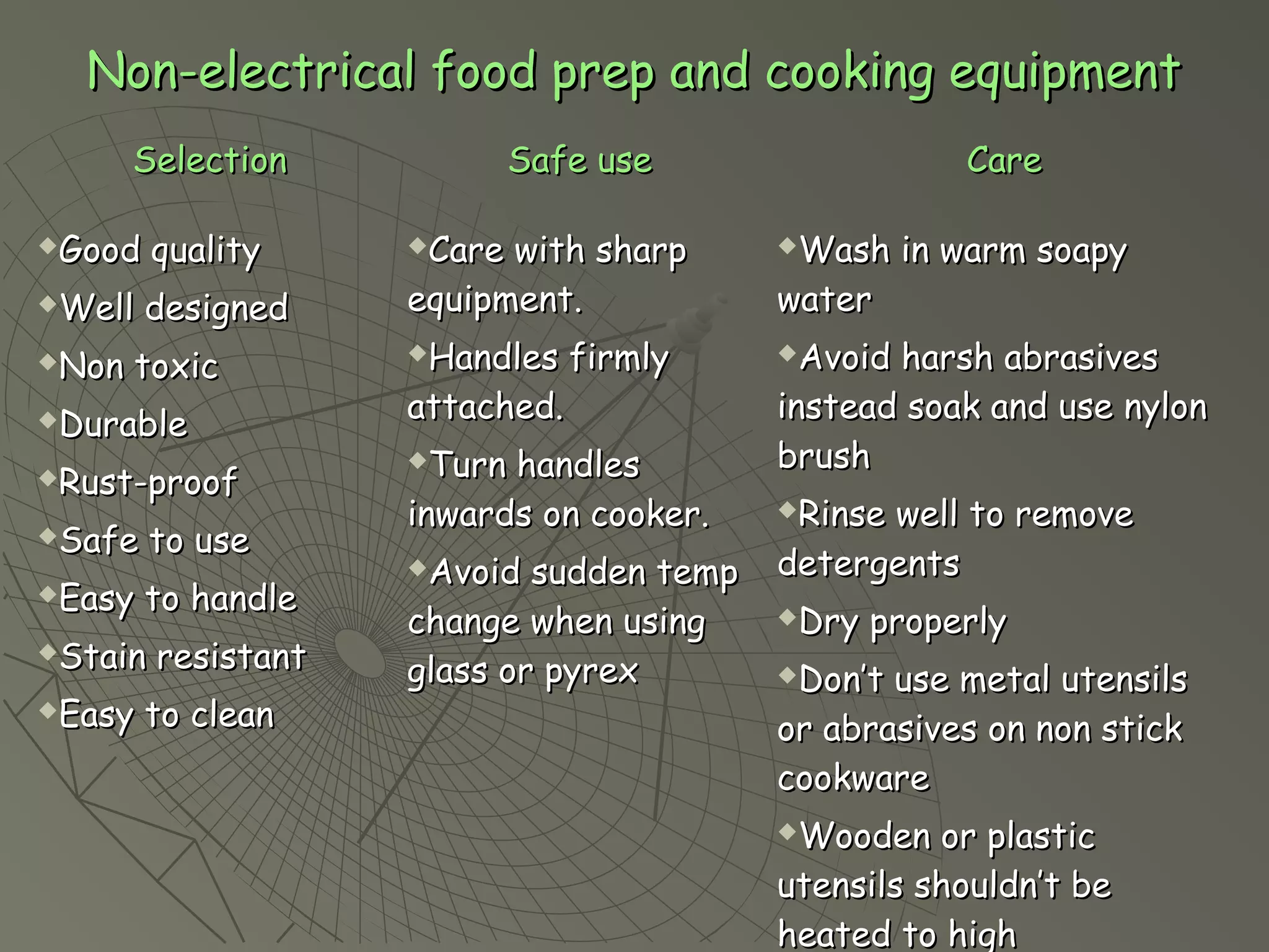 Food preparation and cooking equipment | PPT