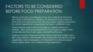 Food Preparation and safety cooking methods | PPTX