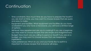 Food Preparation and safety cooking methods | PPTX
