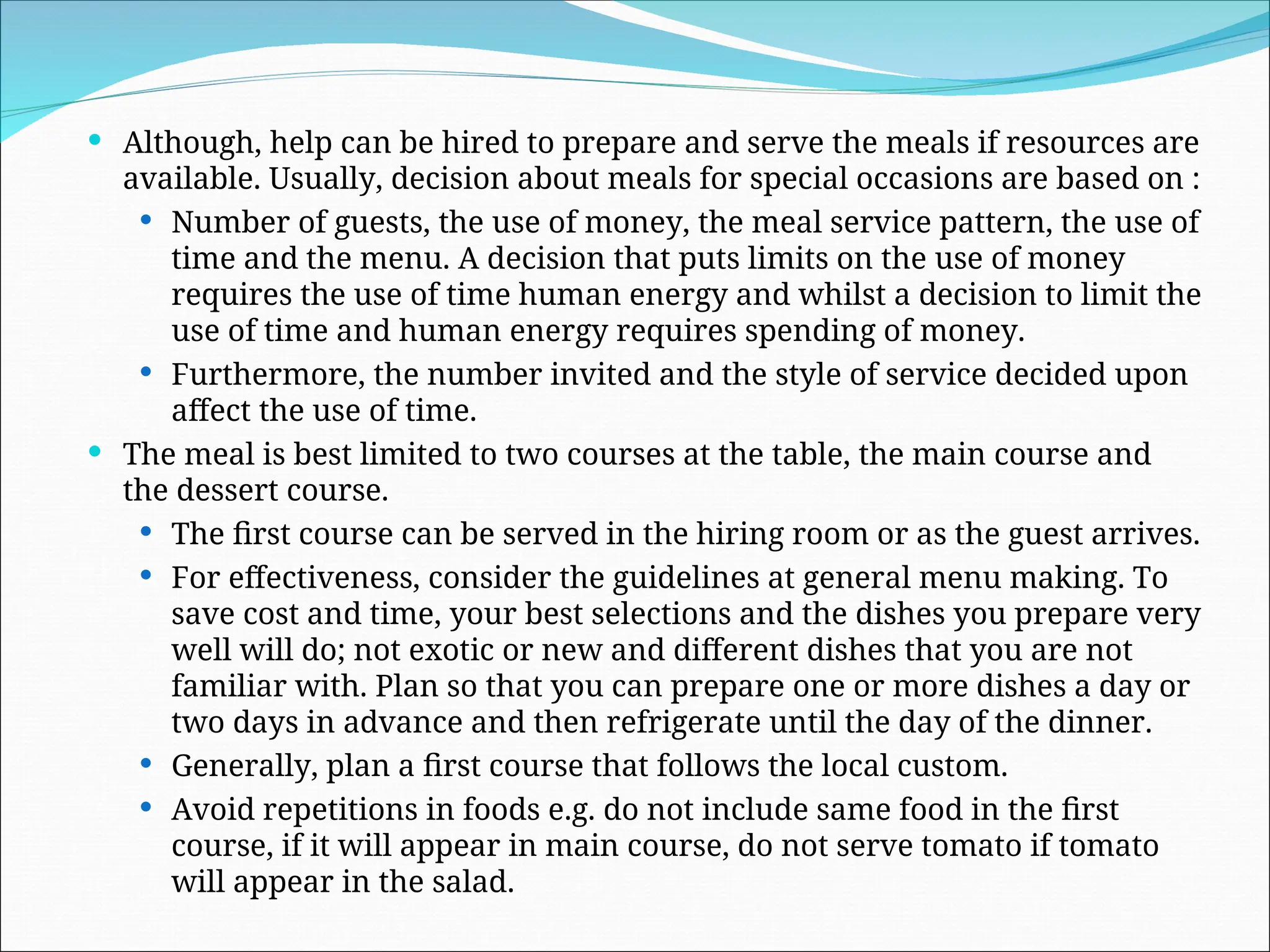 Food preparation and its management ppt for free | PPT