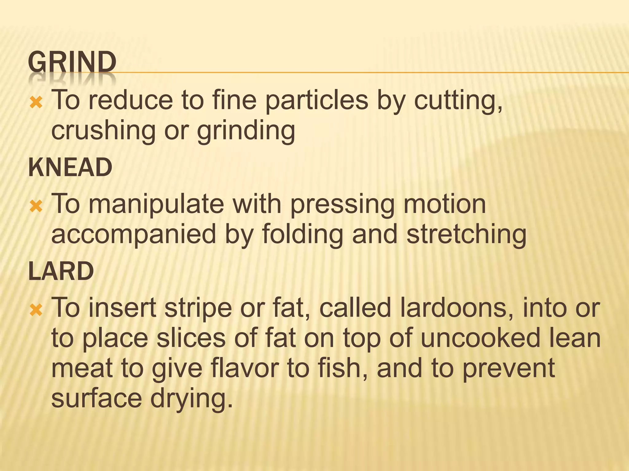 Food preparation terms | PPTX