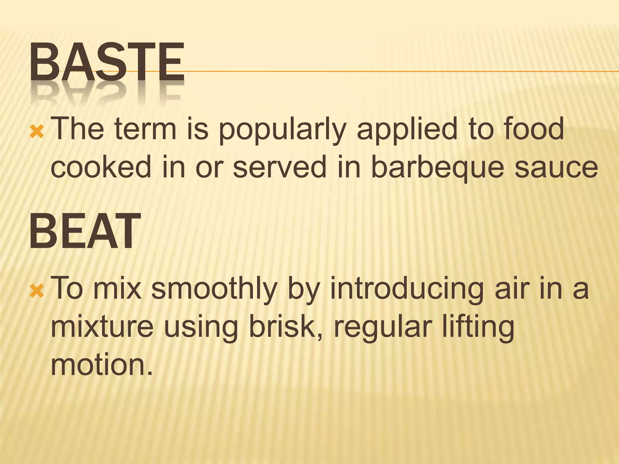 Food preparation terms | PPTX