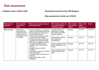 Food Preparation Risk Assessment Examples | PDF