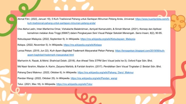 E-Portfolio Asas Seni Catan (Kuih Tradisional Negeri Pahang) | PPTX