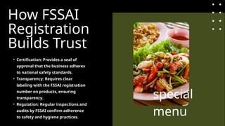 The Role of FSSAI Registration in Building Consumer Trust | PPT