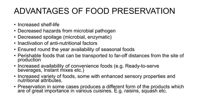 Food preservation and storage | PPTX | Healthy Cooking and Eating ...