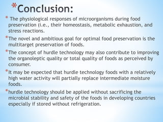 Food preservation by hurdle technology | PPTX