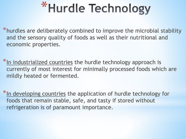 Food preservation by hurdle technology | PPTX | Healthy Cooking and ...