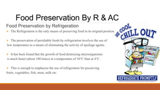 Food preservation by refrigeration and air conditioning | PPTX