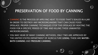 Food preservation or food preservation by high temperature | PPTX